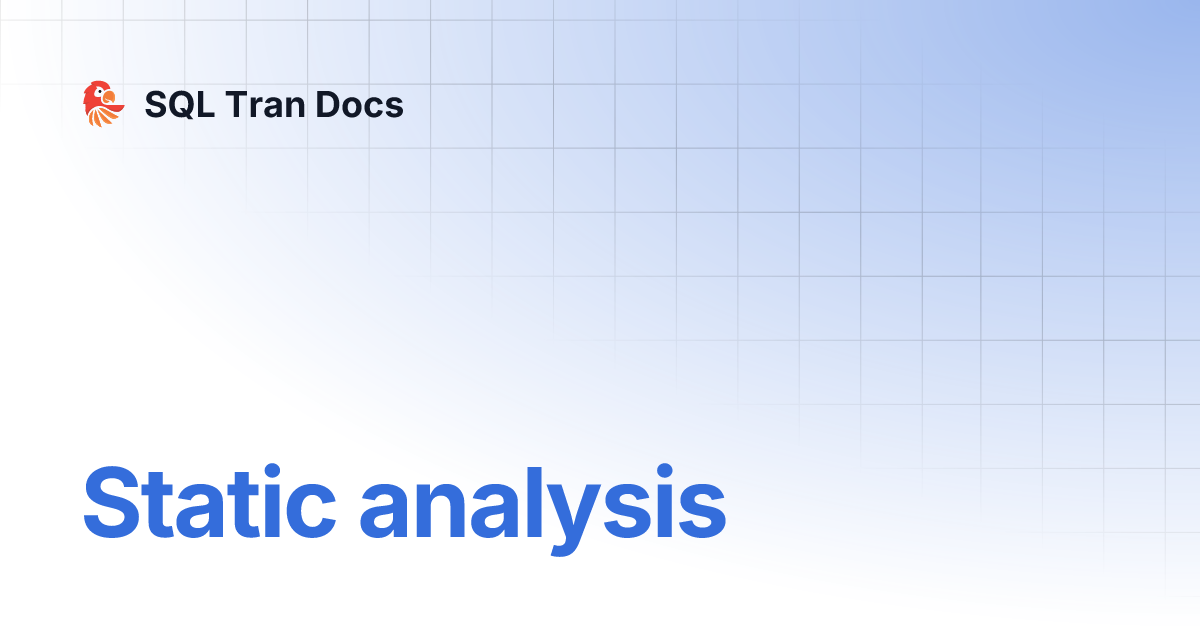 Static Analysis Sql Tran Docs 2601